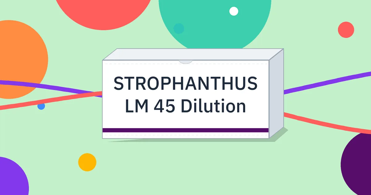 Symbolbild: Packung mit der Aufschrift STROPHANTHUS LM 45 Dilution (PZN 13205117) – Verfügbarkeit und Bezug in Apotheken in Frankfurt am Main