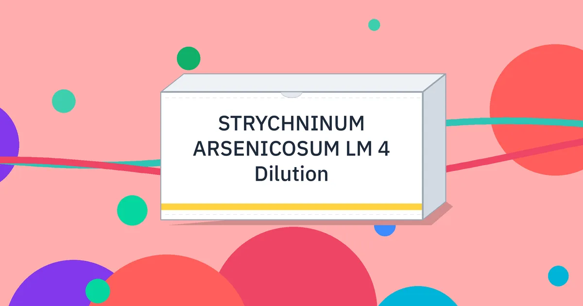 Symbolbild: Packung mit der Aufschrift STRYCHNINUM ARSENICOSUM LM 4 Dilution (PZN 13205703) – Verfügbarkeit und Bezug in Apotheken in Frankfurt am Main