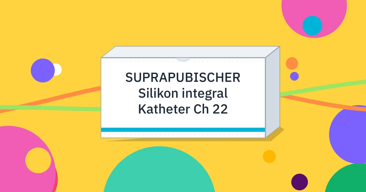 Symbolbild: Packung mit der Aufschrift SUPRAPUBISCHER Silikon integral Katheter Ch 22 (PZN 13163436) – Verfügbarkeit und Bezug in Apotheken in Frankfurt am Main