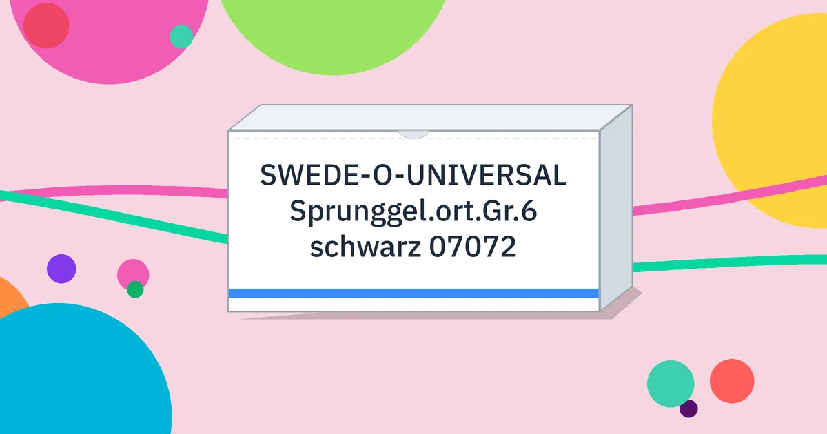 Symbolbild: Packung mit der Aufschrift SWEDE-O-UNIVERSAL Sprunggel.ort.Gr.6 schwarz 07072 (PZN 02509943) – Verfügbarkeit und Bezug in Apotheken in Frankfurt am Main
