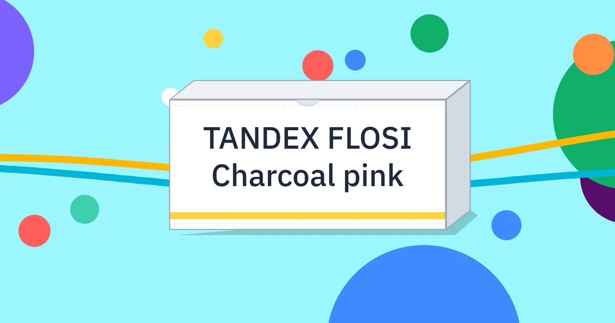 Symbolbild: Packung mit der Aufschrift TANDEX FLOSI Charcoal pink (PZN 16502689) – Verfügbarkeit und Bezug in Apotheken in Frankfurt am Main