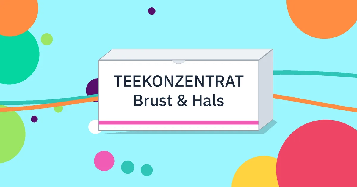 Symbolbild: Packung mit der Aufschrift TEEKONZENTRAT Brust & Hals (PZN 13572850) – Verfügbarkeit und Bezug in Apotheken in Frankfurt am Main