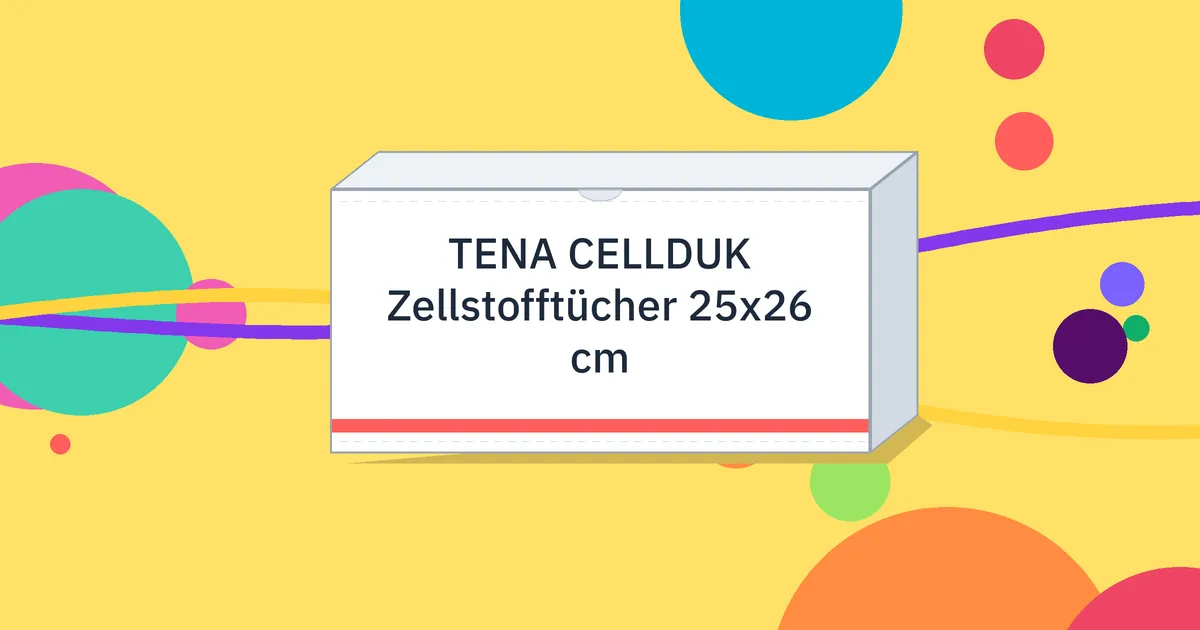 Symbolbild: Packung mit der Aufschrift TENA CELLDUK Zellstofftücher 25x26 cm (PZN 04942153) – Verfügbarkeit und Bezug in Apotheken in Frankfurt am Main