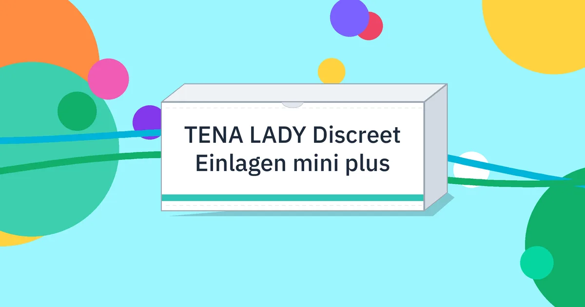 Symbolbild: Packung mit der Aufschrift TENA LADY Discreet Einlagen mini plus (PZN 18012860) – Verfügbarkeit und Bezug in Apotheken in Frankfurt am Main