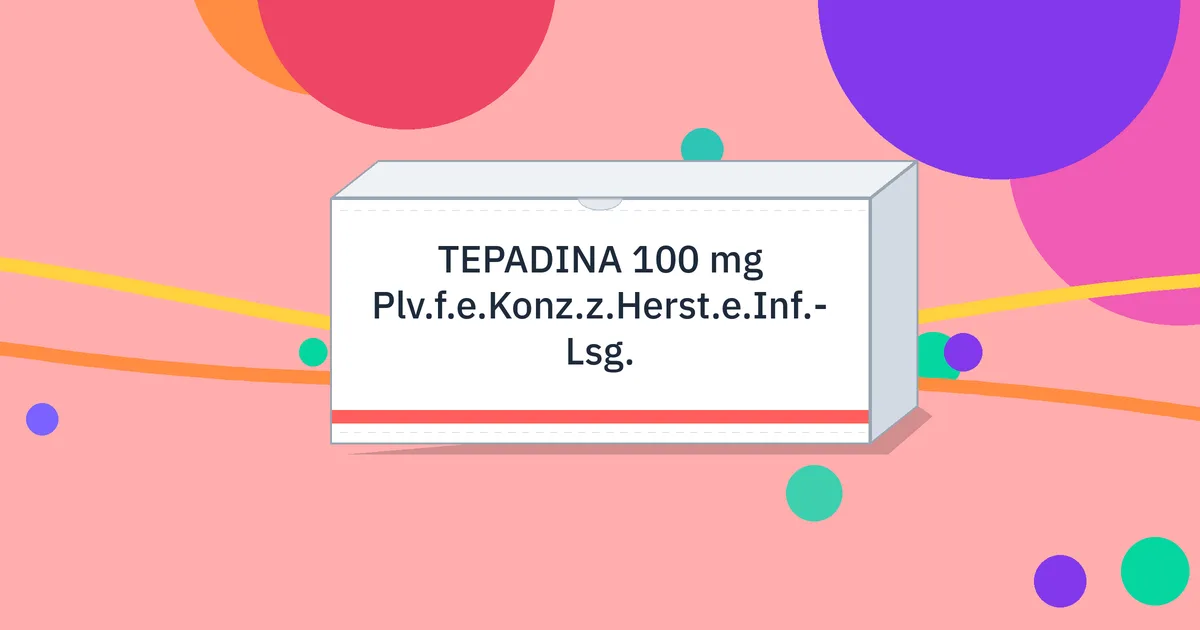 Symbolbild: Packung mit der Aufschrift TEPADINA 100 mg Plv.f.e.Konz.z.Herst.e.Inf.-Lsg. (PZN 06552580) – Verfügbarkeit und Bezug in Apotheken in Frankfurt am Main