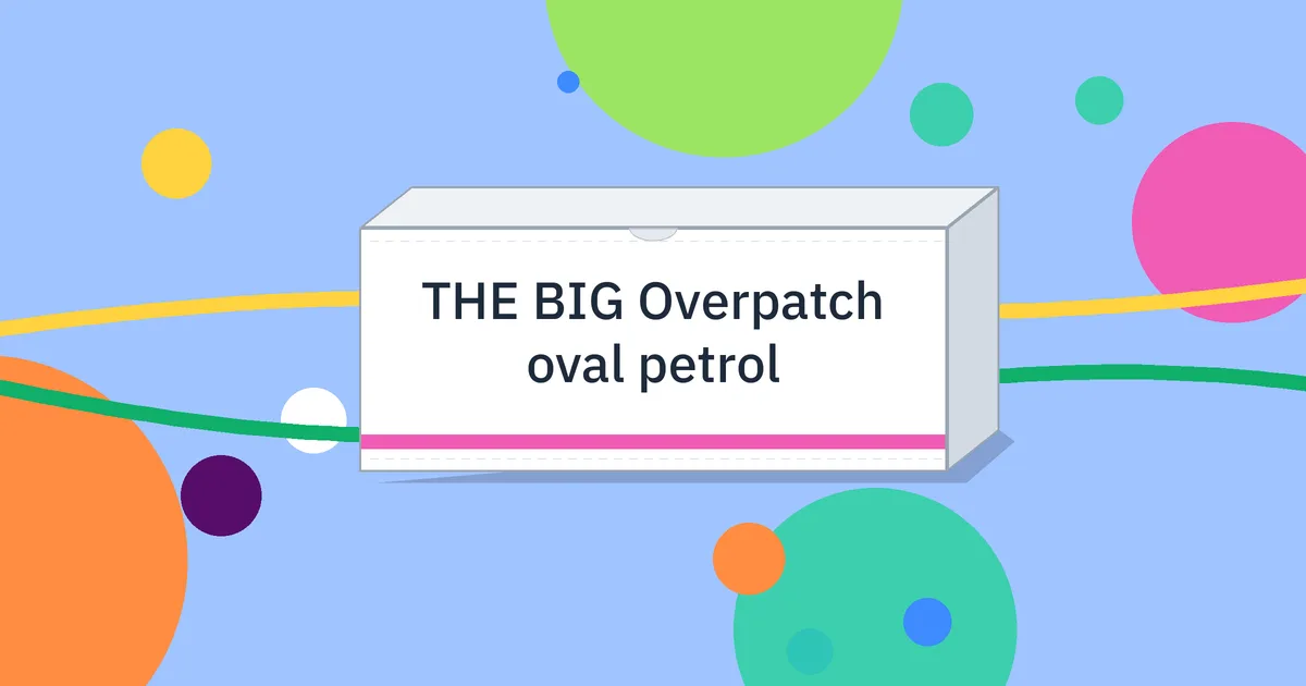 Symbolbild: Packung mit der Aufschrift THE BIG Overpatch oval petrol (PZN 19867799) – Verfügbarkeit und Bezug in Apotheken in Frankfurt am Main