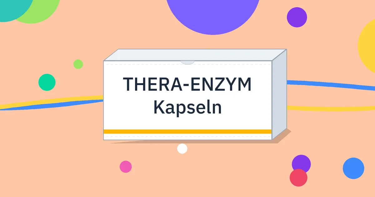 Symbolbild: Packung mit der Aufschrift THERA-ENZYM Kapseln (PZN 16223736) – Verfügbarkeit und Bezug in Apotheken in Frankfurt am Main
