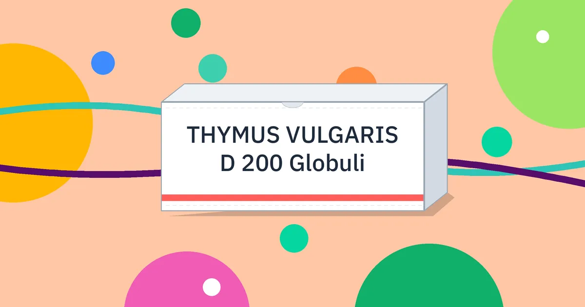 Symbolbild: Packung mit der Aufschrift THYMUS VULGARIS D 200 Globuli (PZN 00909621) – Verfügbarkeit und Bezug in Apotheken in Frankfurt am Main