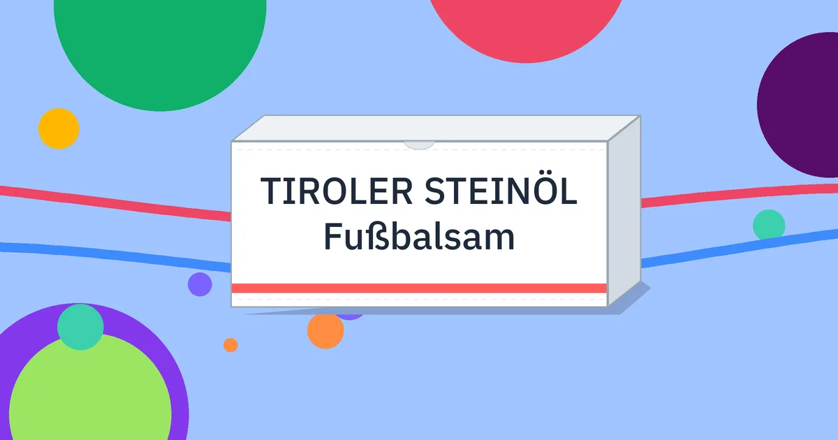 Symbolbild: Packung mit der Aufschrift TIROLER STEINÖL Fußbalsam (PZN 07528632) – Verfügbarkeit und Bezug in Apotheken in Frankfurt am Main