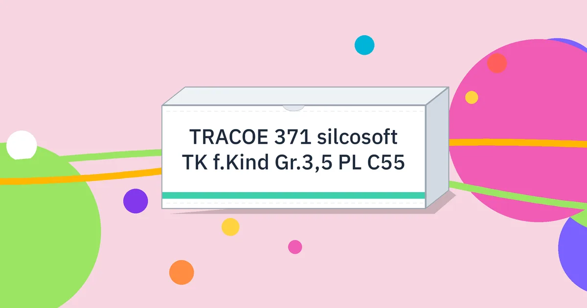 Symbolbild: Packung mit der Aufschrift TRACOE 371 silcosoft TK f.Kind Gr.3,5 PL C55 (PZN 14315279) – Verfügbarkeit und Bezug in Apotheken in Frankfurt am Main