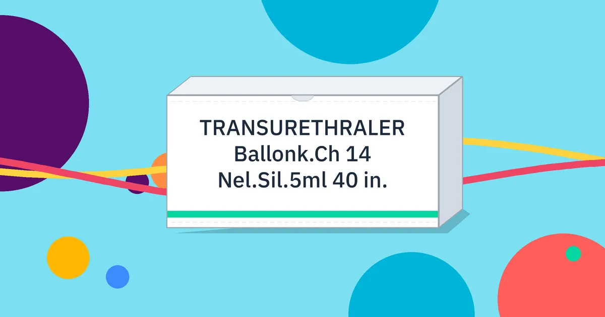 Symbolbild: Packung mit der Aufschrift TRANSURETHRALER Ballonk.Ch 14 Nel.Sil.5ml 40 in. (PZN 04210786) – Verfügbarkeit und Bezug in Apotheken in Frankfurt am Main