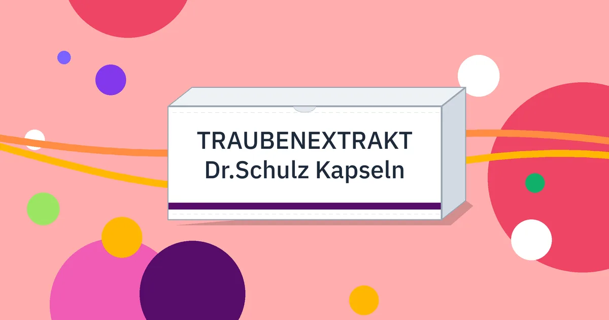 Symbolbild: Packung mit der Aufschrift TRAUBENEXTRAKT Dr.Schulz Kapseln (PZN 14172070) – Verfügbarkeit und Bezug in Apotheken in Frankfurt am Main