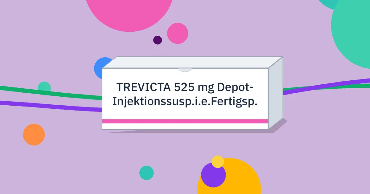 Symbolbild: Packung mit der Aufschrift TREVICTA 525 mg Depot-Injektionssusp.i.e.Fertigsp. (PZN 12871591) – Verfügbarkeit und Bezug in Apotheken in Frankfurt am Main