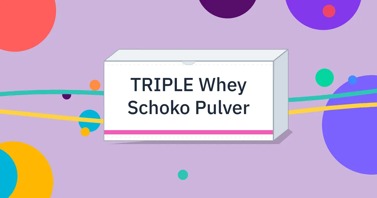 Symbolbild: Packung mit der Aufschrift TRIPLE Whey Schoko Pulver (PZN 10534346) – Verfügbarkeit und Bezug in Apotheken in Frankfurt am Main