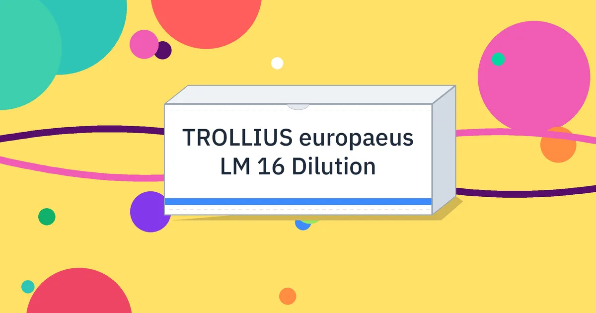 Symbolbild: Packung mit der Aufschrift TROLLIUS europaeus LM 16 Dilution (PZN 13252594) – Verfügbarkeit und Bezug in Apotheken in Frankfurt am Main