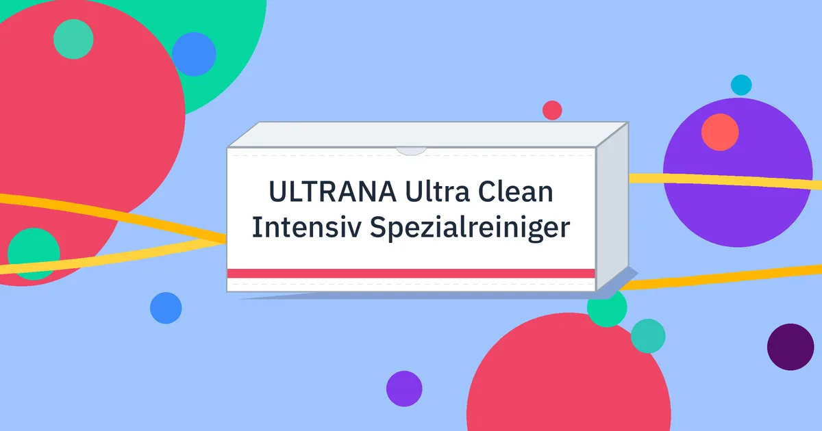 Symbolbild: Packung mit der Aufschrift ULTRANA Ultra Clean Intensiv Spezialreiniger (PZN 17931719) – Verfügbarkeit und Bezug in Apotheken in Frankfurt am Main