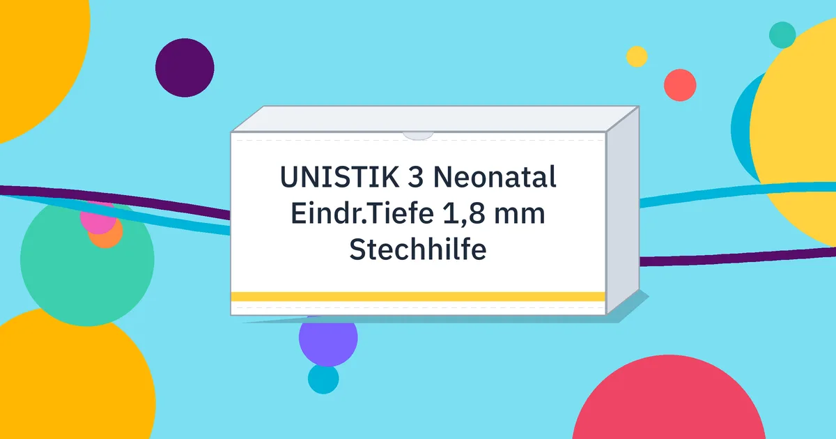 Symbolbild: Packung mit der Aufschrift UNISTIK 3 Neonatal Eindr.Tiefe 1,8 mm Stechhilfe (PZN 14325303) – Verfügbarkeit und Bezug in Apotheken in Frankfurt am Main