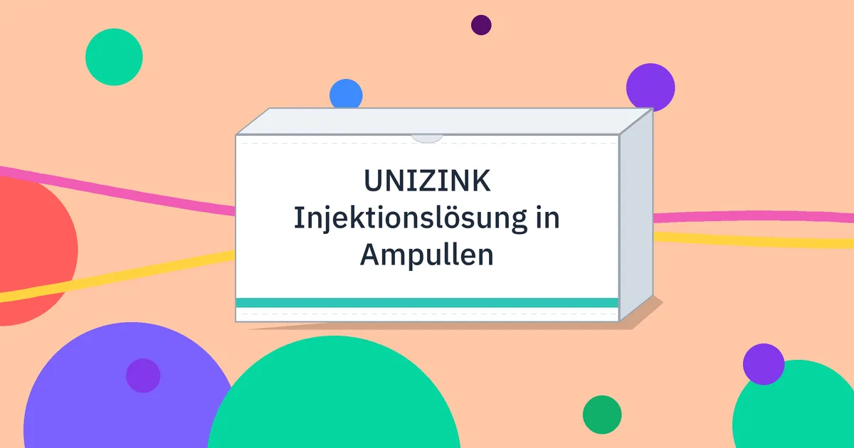 Symbolbild: Packung mit der Aufschrift UNIZINK Injektionslösung in Ampullen (PZN 03499394) – Verfügbarkeit und Bezug in Apotheken in Frankfurt am Main