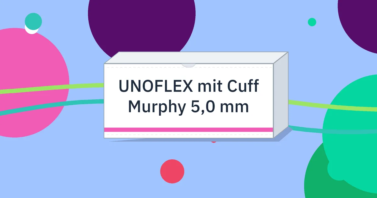 Symbolbild: Packung mit der Aufschrift UNOFLEX mit Cuff Murphy 5,0 mm (PZN 18159445) – Verfügbarkeit und Bezug in Apotheken in Frankfurt am Main
