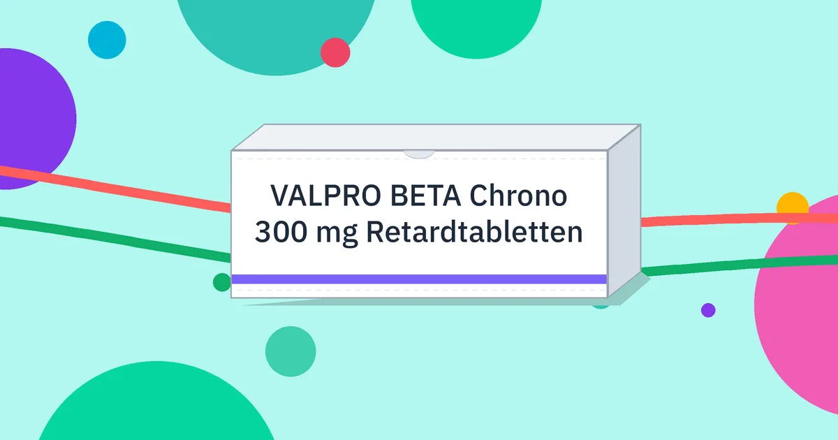 Symbolbild: Packung mit der Aufschrift VALPRO BETA Chrono 300 mg Retardtabletten (PZN 01907104) – Verfügbarkeit und Bezug in Apotheken in Frankfurt am Main