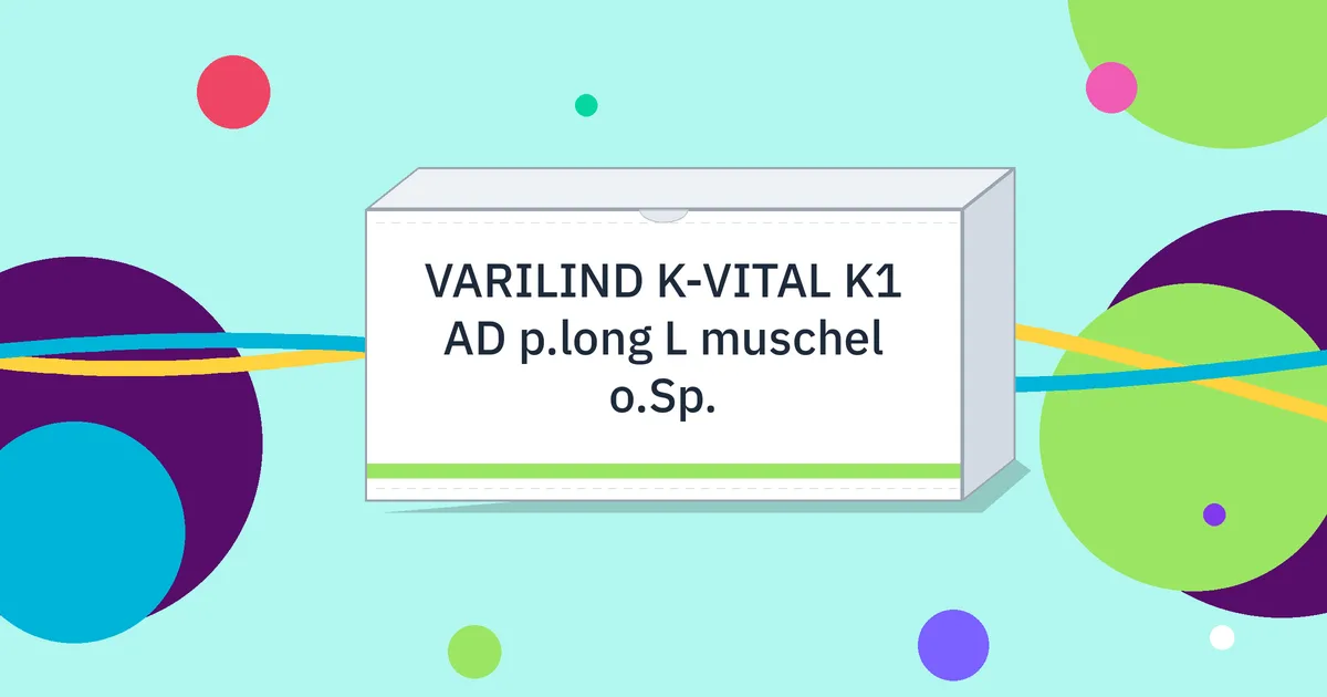 Symbolbild: Packung mit der Aufschrift VARILIND K-VITAL K1 AD p.long L muschel o.Sp. (PZN 20567335) – Verfügbarkeit und Bezug in Apotheken in Frankfurt am Main
