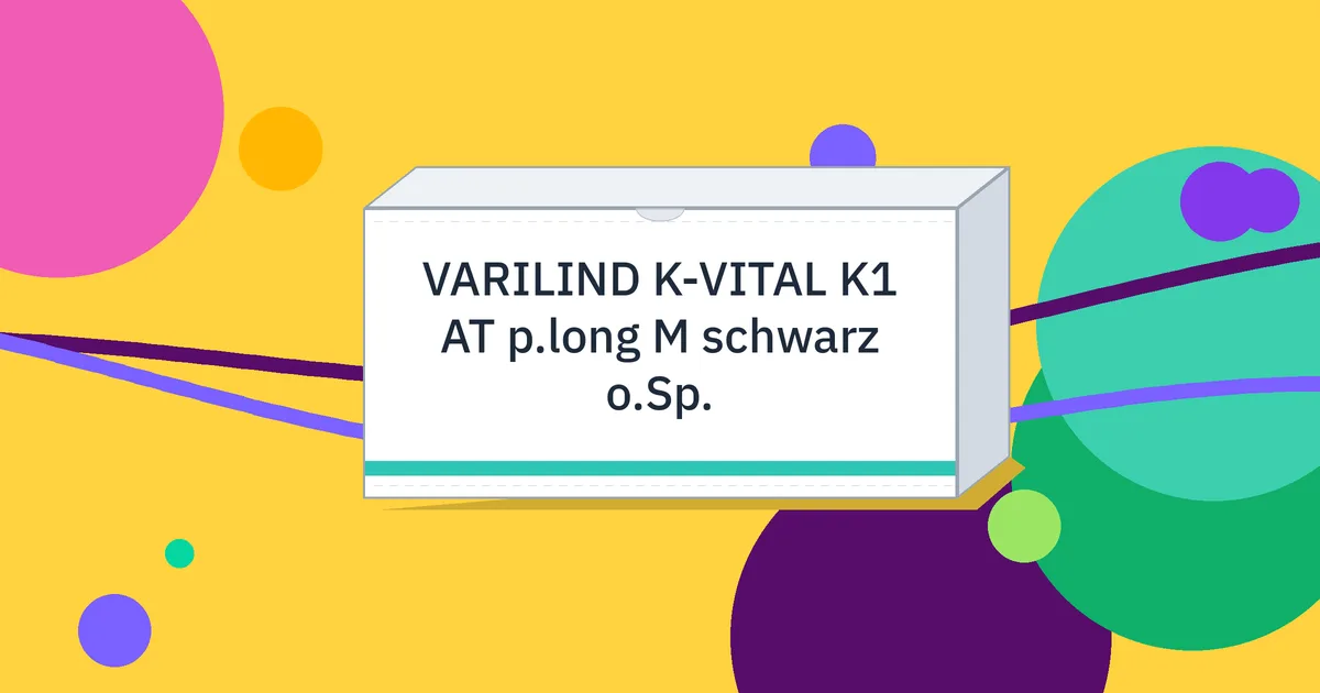 Symbolbild: Packung mit der Aufschrift VARILIND K-VITAL K1 AT p.long M schwarz o.Sp. (PZN 20560646) – Verfügbarkeit und Bezug in Apotheken in Frankfurt am Main