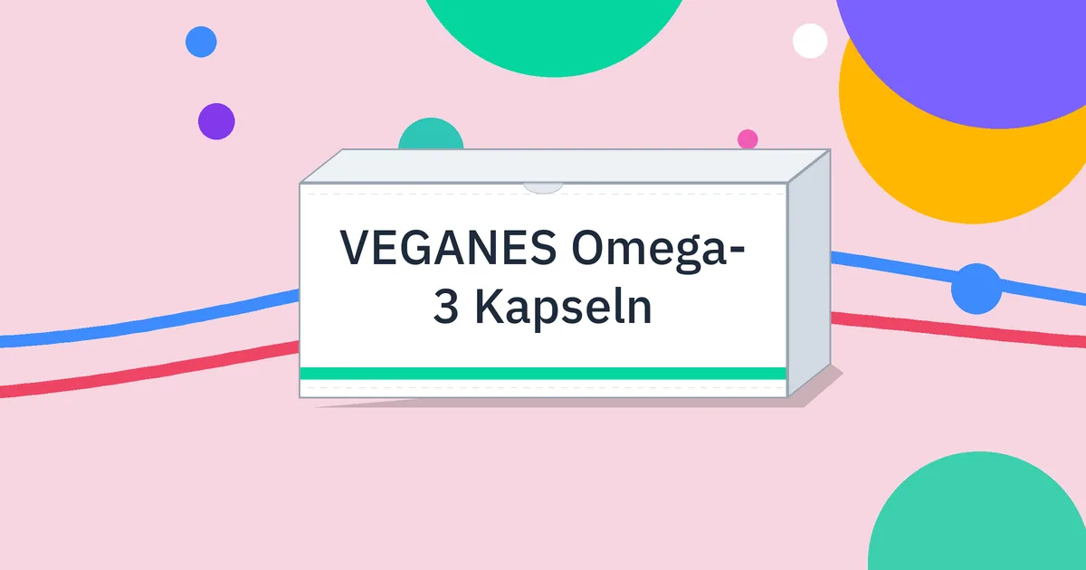 Symbolbild: Packung mit der Aufschrift VEGANES Omega-3 Kapseln (PZN 19838154) – Verfügbarkeit und Bezug in Apotheken in Frankfurt am Main