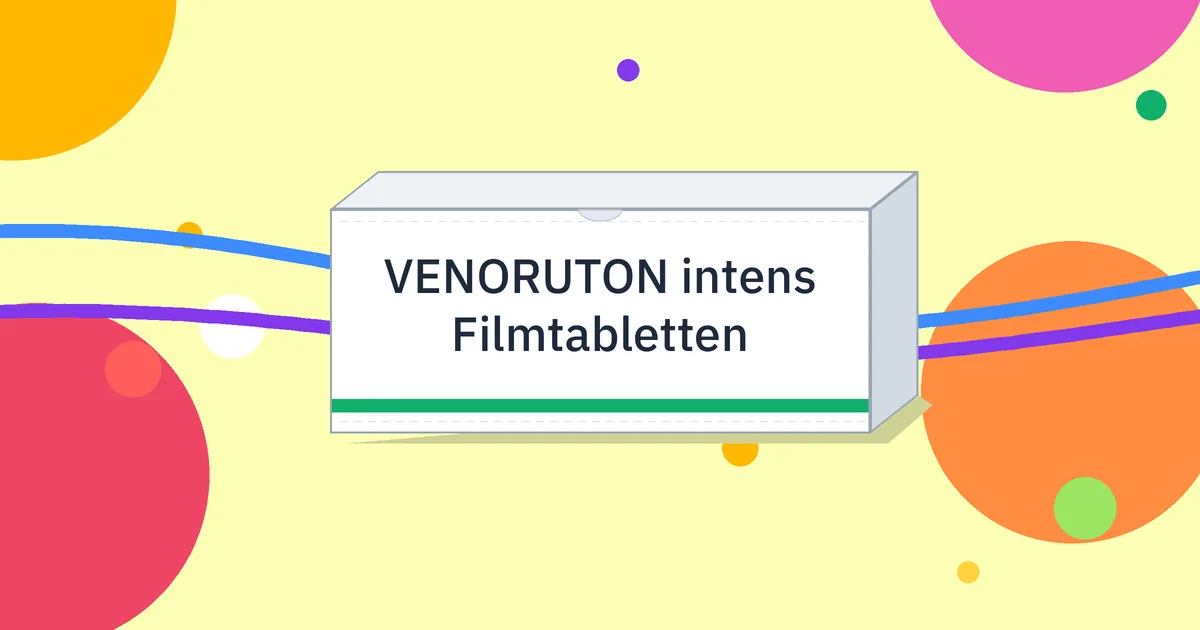 Symbolbild: Packung mit der Aufschrift VENORUTON intens Filmtabletten (PZN 01867103) – Verfügbarkeit und Bezug in Apotheken in Frankfurt am Main