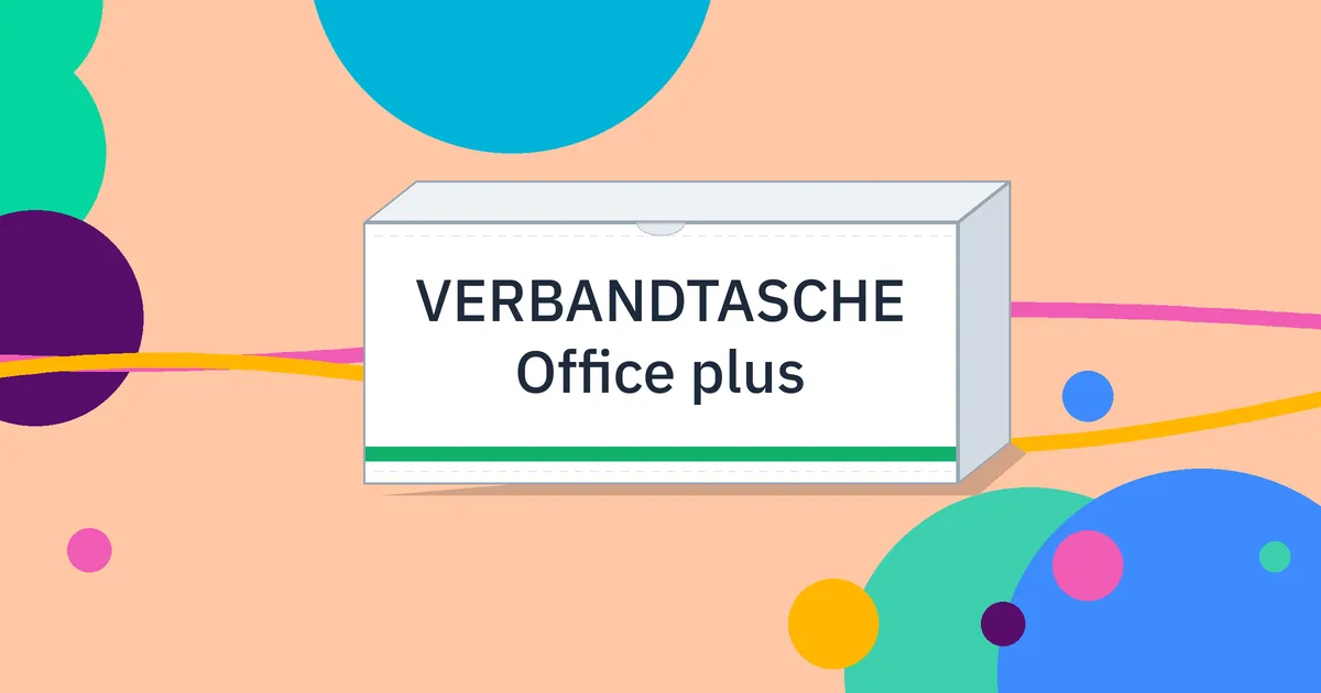 Symbolbild: Packung mit der Aufschrift VERBANDTASCHE Office plus (PZN 03728251) – Verfügbarkeit und Bezug in Apotheken in Frankfurt am Main