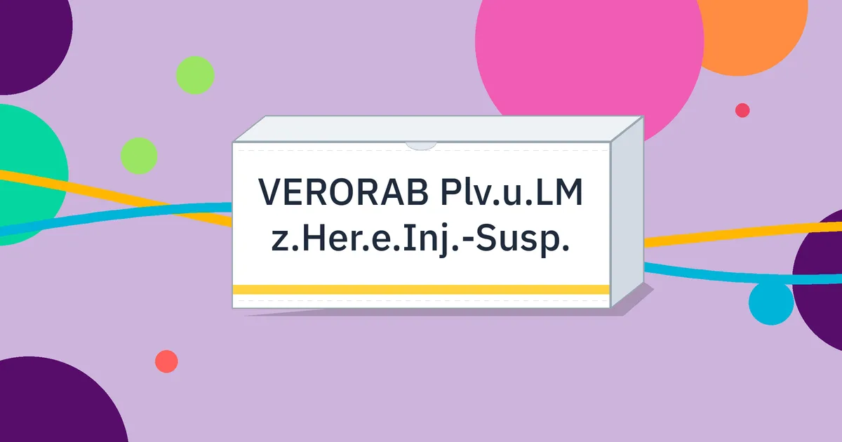 Symbolbild: Packung mit der Aufschrift VERORAB Plv.u.LM z.Her.e.Inj.-Susp. (PZN 19252862) – Verfügbarkeit und Bezug in Apotheken in Frankfurt am Main