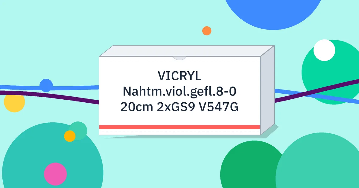 Symbolbild: Packung mit der Aufschrift VICRYL Nahtm.viol.gefl.8-0 20cm 2xGS9 V547G (PZN 20895720) – Verfügbarkeit und Bezug in Apotheken in Frankfurt am Main