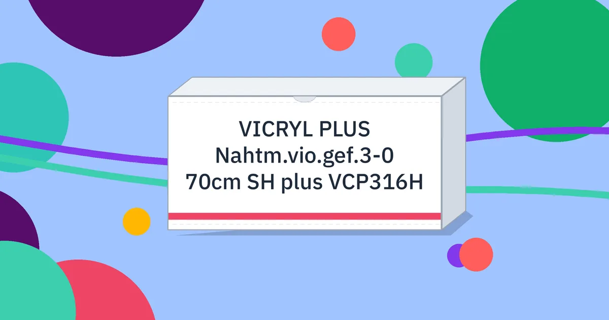 Symbolbild: Packung mit der Aufschrift VICRYL PLUS Nahtm.vio.gef.3-0 70cm SH plus VCP316H (PZN 16256434) – Verfügbarkeit und Bezug in Apotheken in Frankfurt am Main
