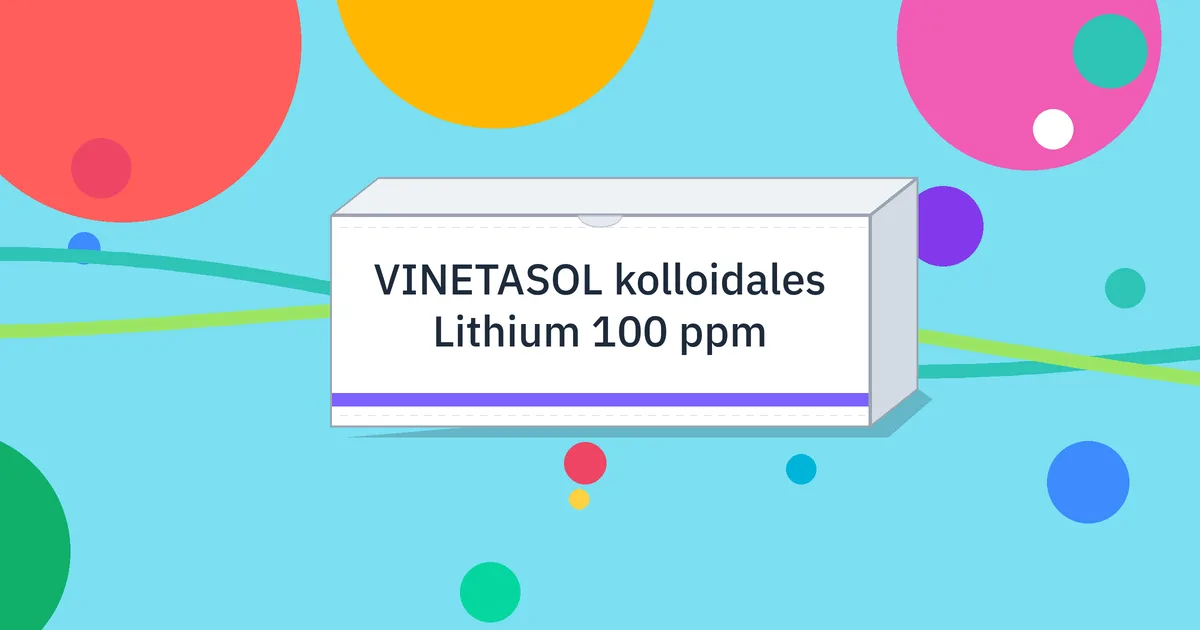 Symbolbild: Packung mit der Aufschrift VINETASOL kolloidales Lithium 100 ppm (PZN 19266887) – Verfügbarkeit und Bezug in Apotheken in Frankfurt am Main