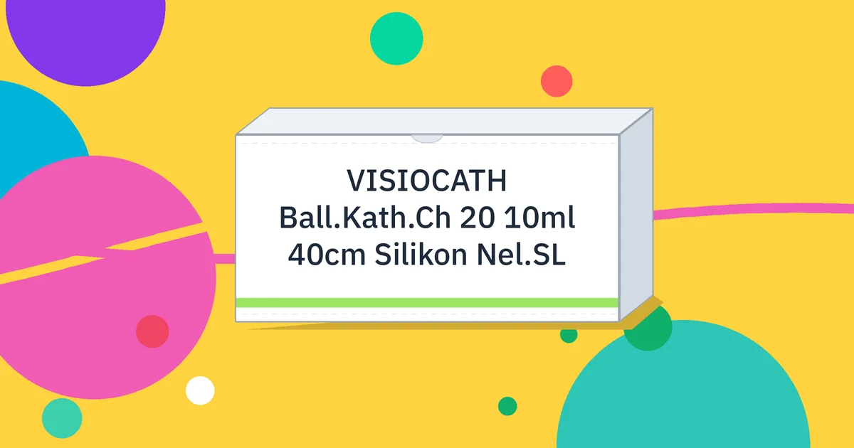 Symbolbild: Packung mit der Aufschrift VISIOCATH Ball.Kath.Ch 20 10ml 40cm Silikon Nel.SL (PZN 18305958) – Verfügbarkeit und Bezug in Apotheken in Frankfurt am Main