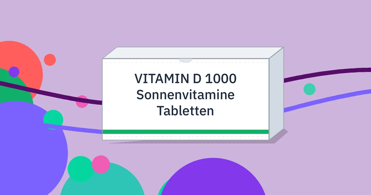 Symbolbild: Packung mit der Aufschrift VITAMIN D 1000 Sonnenvitamine Tabletten (PZN 12473850) – Verfügbarkeit und Bezug in Apotheken in Frankfurt am Main