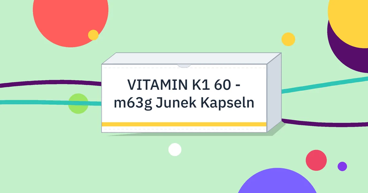 Symbolbild: Packung mit der Aufschrift VITAMIN K1 60 -m63g Junek Kapseln (PZN 10052920) – Verfügbarkeit und Bezug in Apotheken in Frankfurt am Main