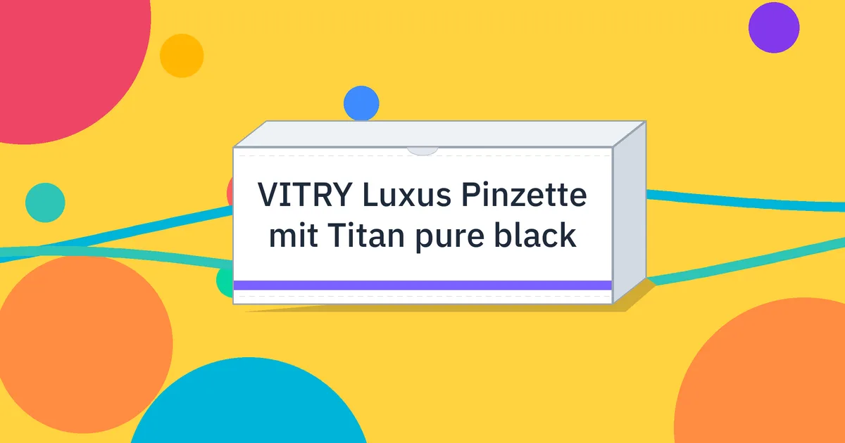 Symbolbild: Packung mit der Aufschrift VITRY Luxus Pinzette mit Titan pure black (PZN 16157985) – Verfügbarkeit und Bezug in Apotheken in Frankfurt am Main