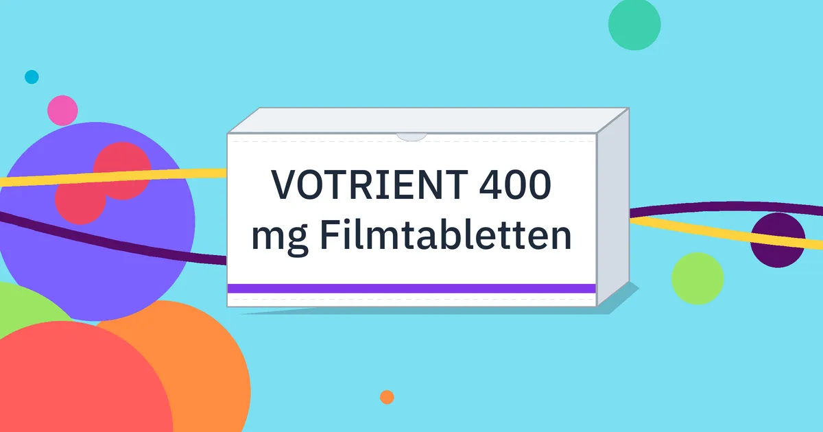 Symbolbild: Packung mit der Aufschrift VOTRIENT 400 mg Filmtabletten (PZN 09633190) – Verfügbarkeit und Bezug in Apotheken in Frankfurt am Main