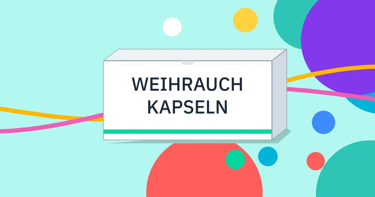 Symbolbild: Packung mit der Aufschrift WEIHRAUCH KAPSELN (PZN 04467812) – Verfügbarkeit und Bezug in Apotheken in Frankfurt am Main