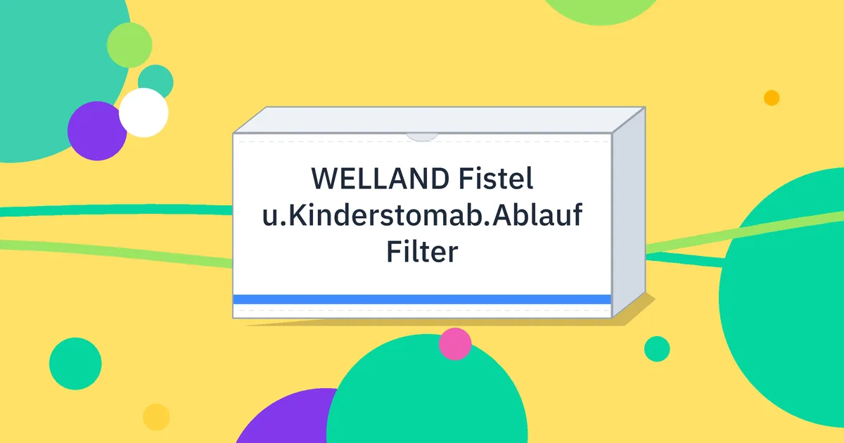 Symbolbild: Packung mit der Aufschrift WELLAND Fistel u.Kinderstomab.Ablauf Filter (PZN 00038439) – Verfügbarkeit und Bezug in Apotheken in Frankfurt am Main