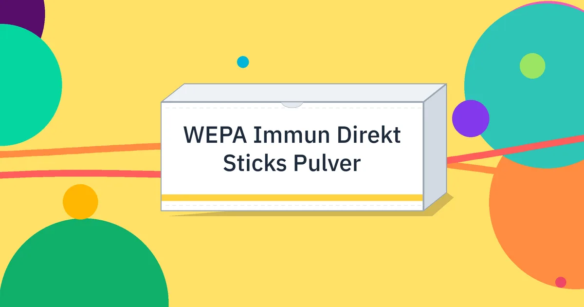 Symbolbild: Packung mit der Aufschrift WEPA Immun Direkt Sticks Pulver (PZN 17935108) – Verfügbarkeit und Bezug in Apotheken in Frankfurt am Main