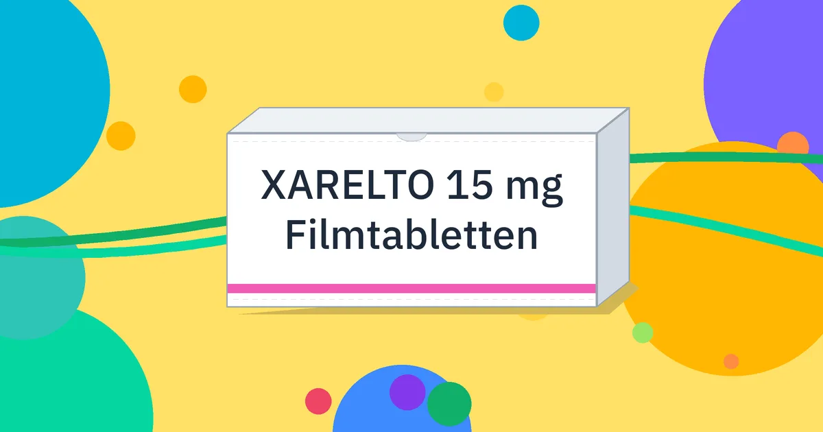 Symbolbild: Packung mit der Aufschrift XARELTO 15 mg Filmtabletten (PZN 04369423) – Verfügbarkeit und Bezug in Apotheken in Frankfurt am Main