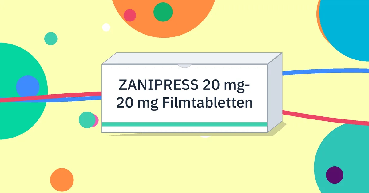 Symbolbild: Packung mit der Aufschrift ZANIPRESS 20 mg-20 mg Filmtabletten (PZN 00099978) – Verfügbarkeit und Bezug in Apotheken in Frankfurt am Main