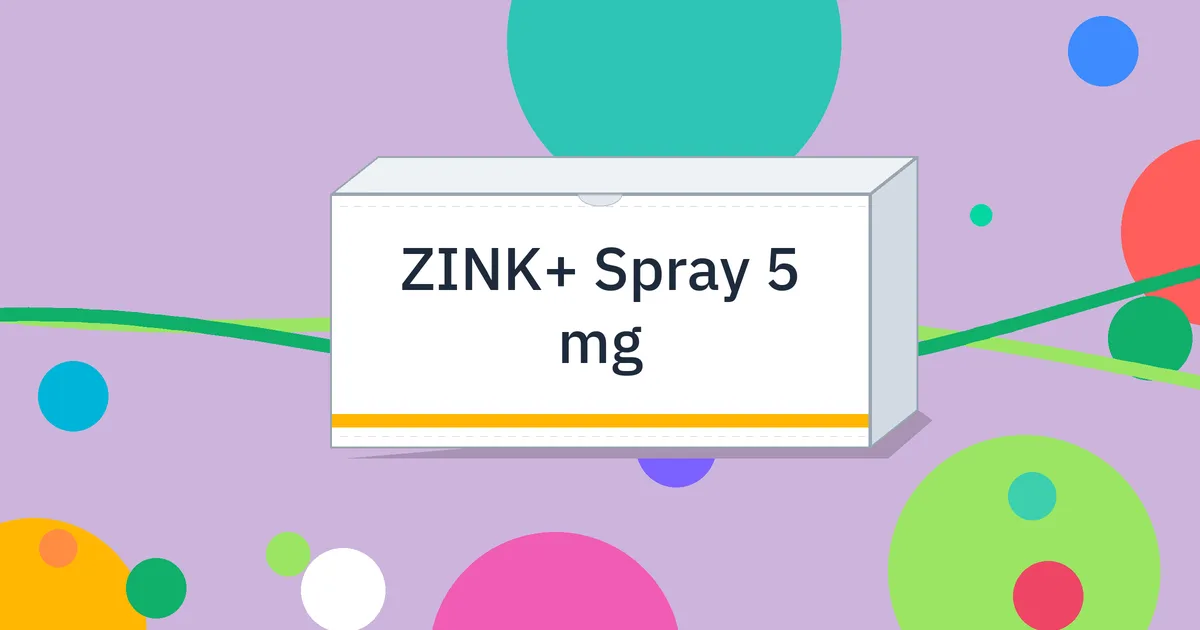 Symbolbild: Packung mit der Aufschrift ZINK+ Spray 5 mg (PZN 17943438) – Verfügbarkeit und Bezug in Apotheken in Frankfurt am Main