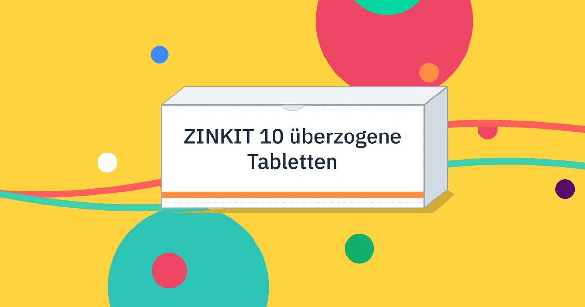 Symbolbild: Packung mit der Aufschrift ZINKIT 10 überzogene Tabletten (PZN 04435226) – Verfügbarkeit und Bezug in Apotheken in Frankfurt am Main