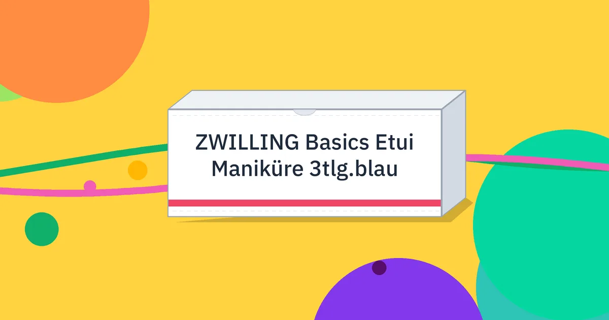 Symbolbild: Packung mit der Aufschrift ZWILLING Basics Etui Maniküre 3tlg.blau (PZN 19860320) – Verfügbarkeit und Bezug in Apotheken in Frankfurt am Main
