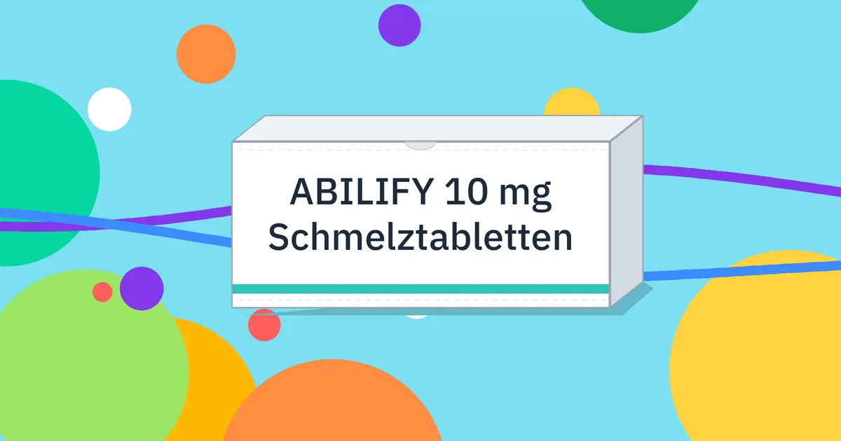 Symbolbild: Packung mit der Aufschrift ABILIFY 10 mg Schmelztabletten (PZN 04033841) – Verfügbarkeit und Bezug in Apotheken in Frankfurt am Main