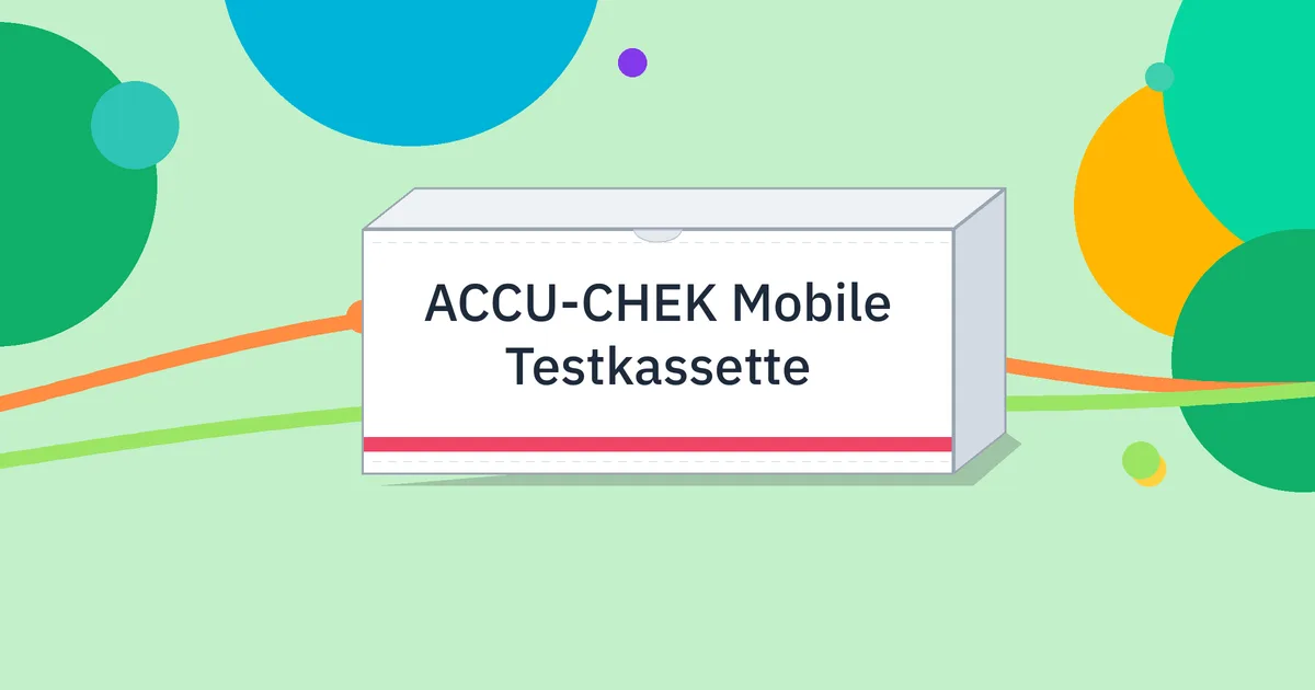 Symbolbild: Packung mit der Aufschrift ACCU-CHEK Mobile Testkassette (PZN 11228456) – Verfügbarkeit und Bezug in Apotheken in Frankfurt am Main
