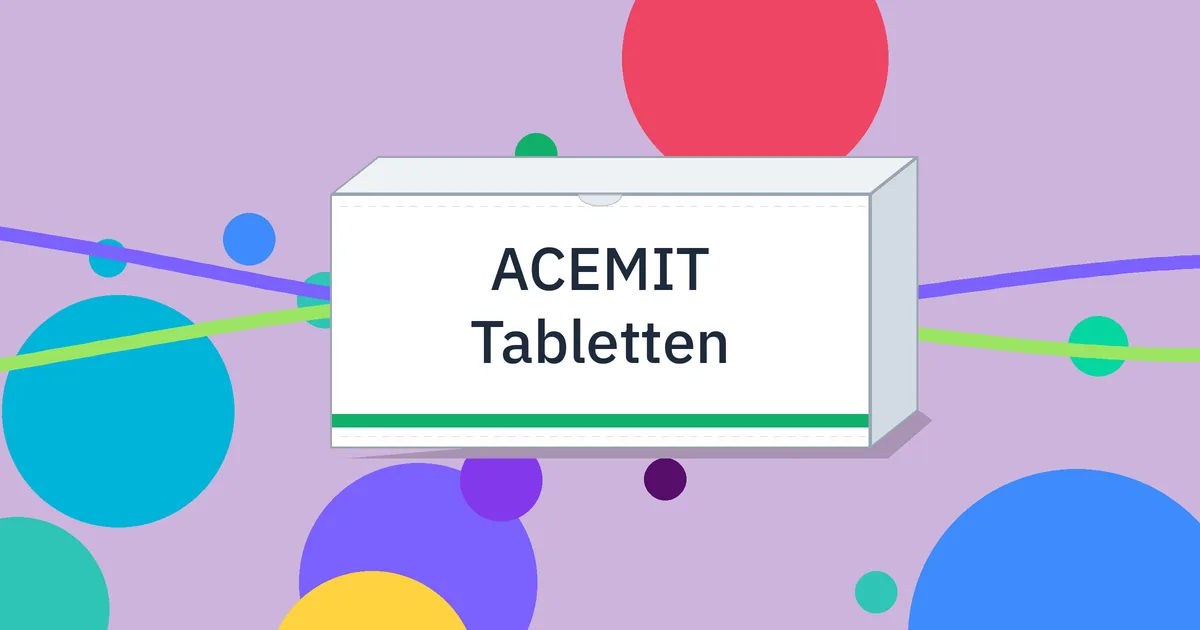 Symbolbild: Packung mit der Aufschrift ACEMIT Tabletten (PZN 06609274) – Verfügbarkeit und Bezug in Apotheken in Frankfurt am Main