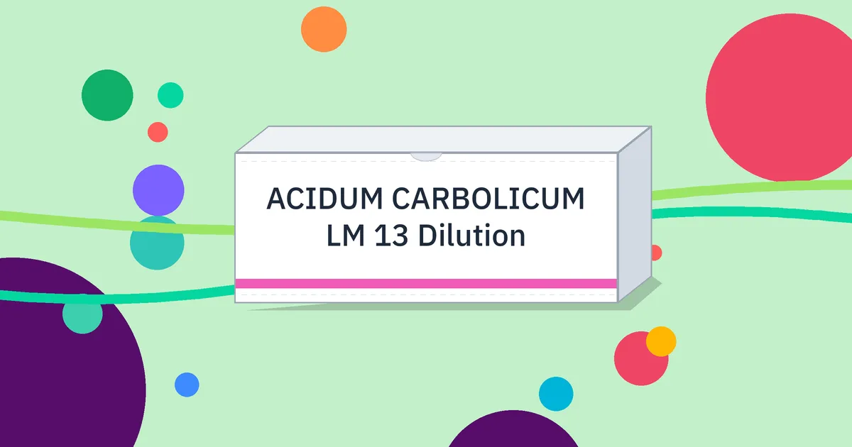 Symbolbild: Packung mit der Aufschrift ACIDUM CARBOLICUM LM 13 Dilution (PZN 13271634) – Verfügbarkeit und Bezug in Apotheken in Frankfurt am Main